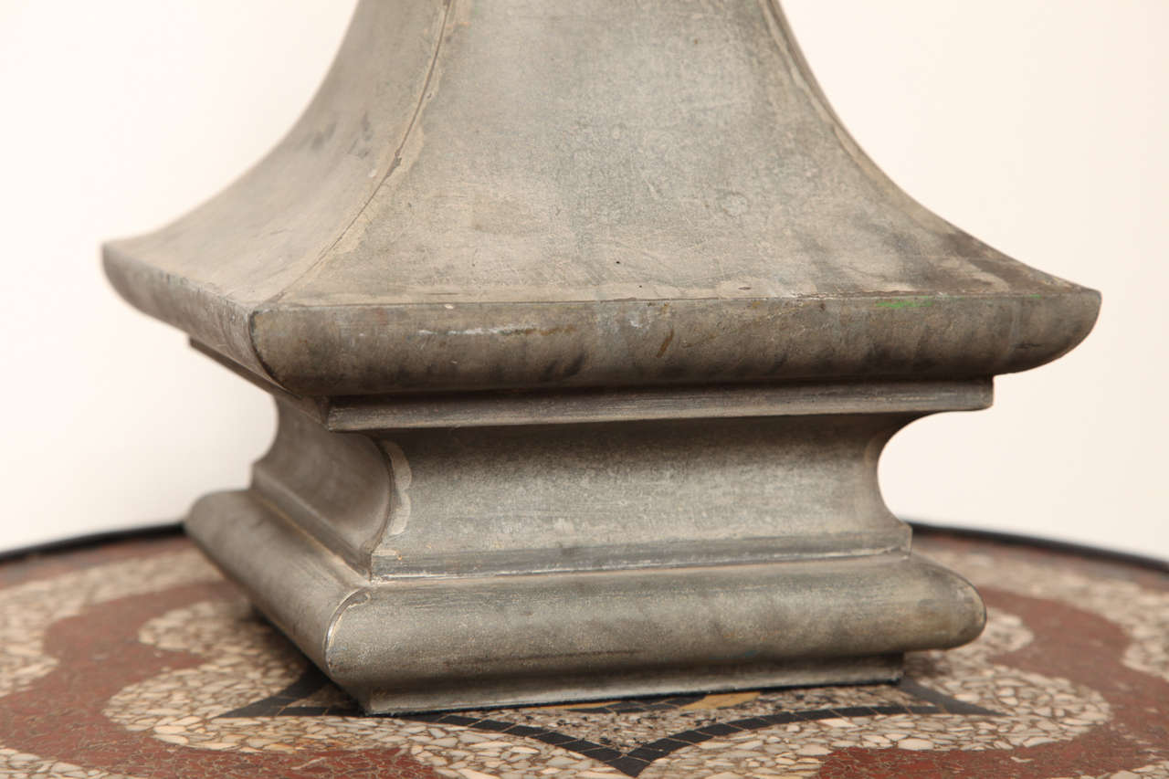 Patinated Zinc Lamp Circa 1920 at 1stDibs