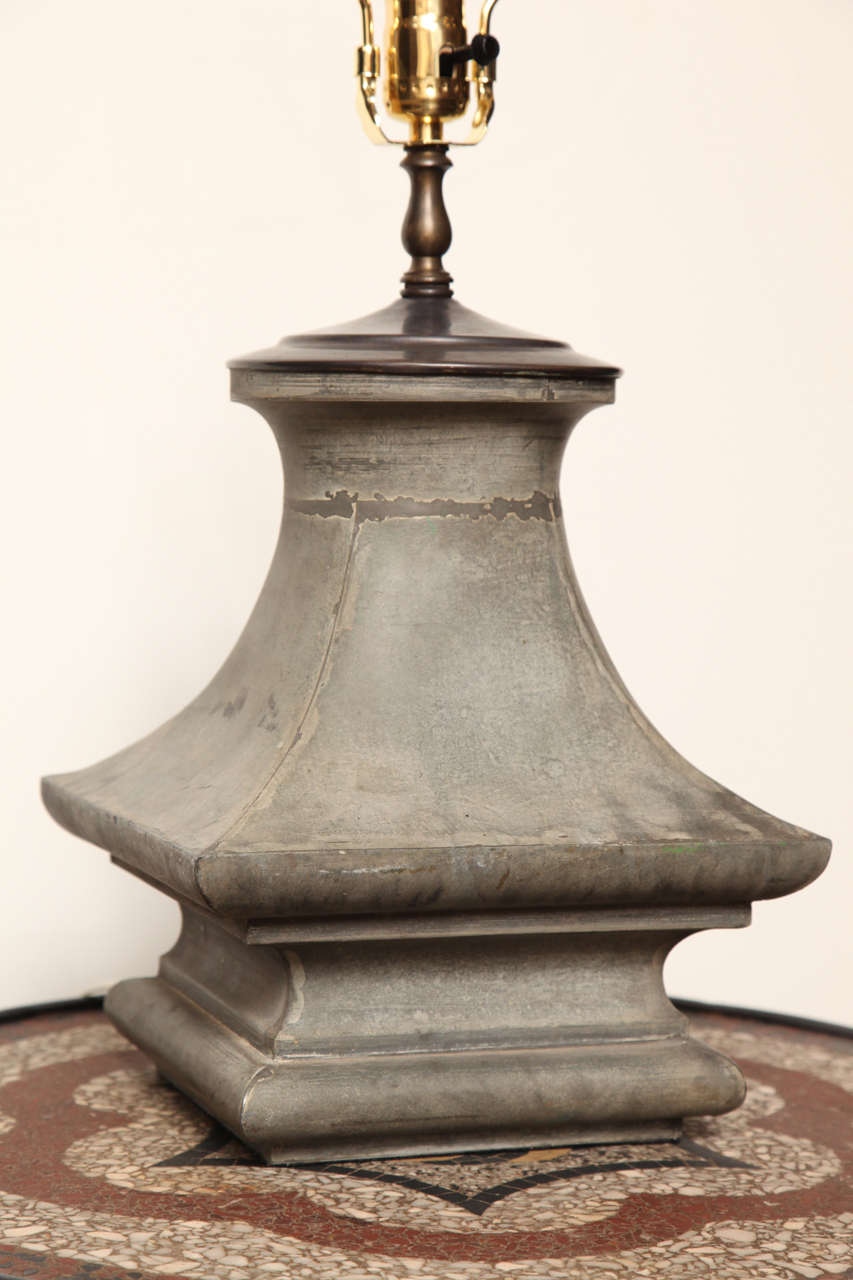 Patinated Zinc Lamp Circa 1920 at 1stDibs