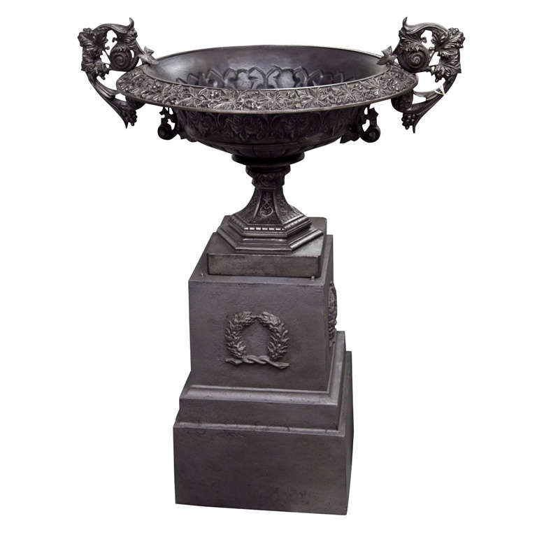 Rare Fiske Cast Iron Statement Urn on Plinth at 1stDibs | cast iron ...