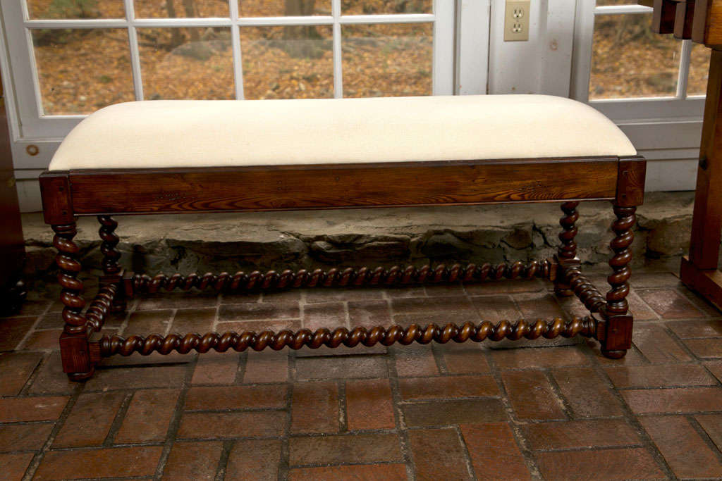 Custom English Oak Barley Twist Bench at 1stDibs | bench with barley ...