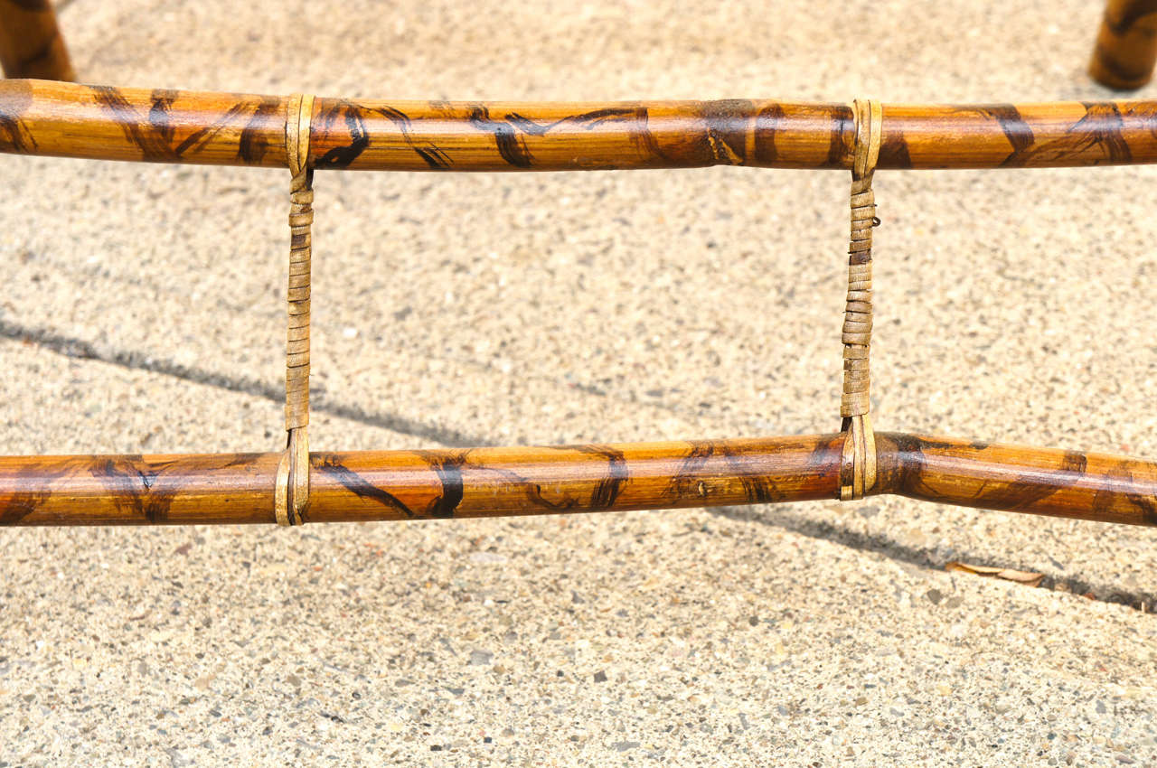 Late 19th Century Burnt Bamboo Folding Table For Sale at 1stDibs