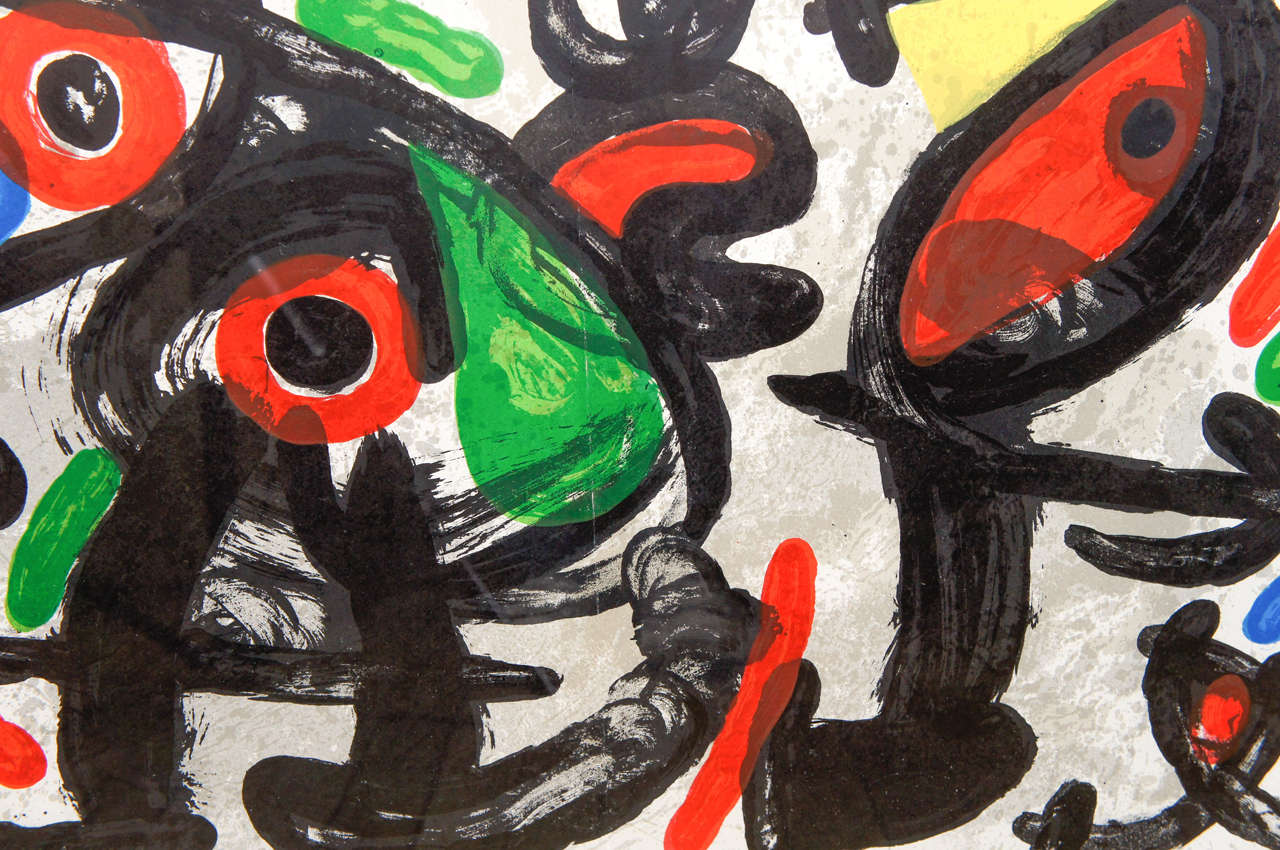 Collection of Four Pencil, Signed Miro Lithographs at 1stDibs