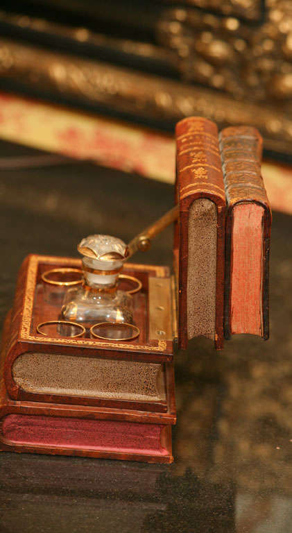 A French stack of Book-Decanter with glasses at 1stDibs