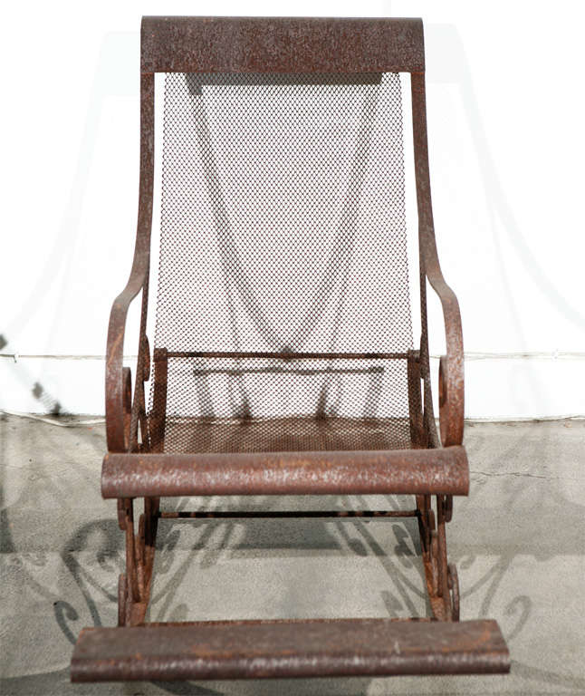 Outdoor Hand Forged Wrought Iron Rocking Chairs at 1stDibs