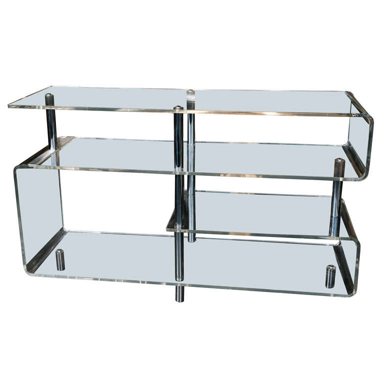Modernist Lucite and Chrome Console Display Stand at 1stDibs