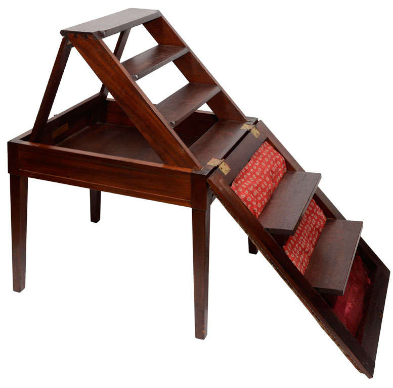 English Folding Library Steps at 1stDibs