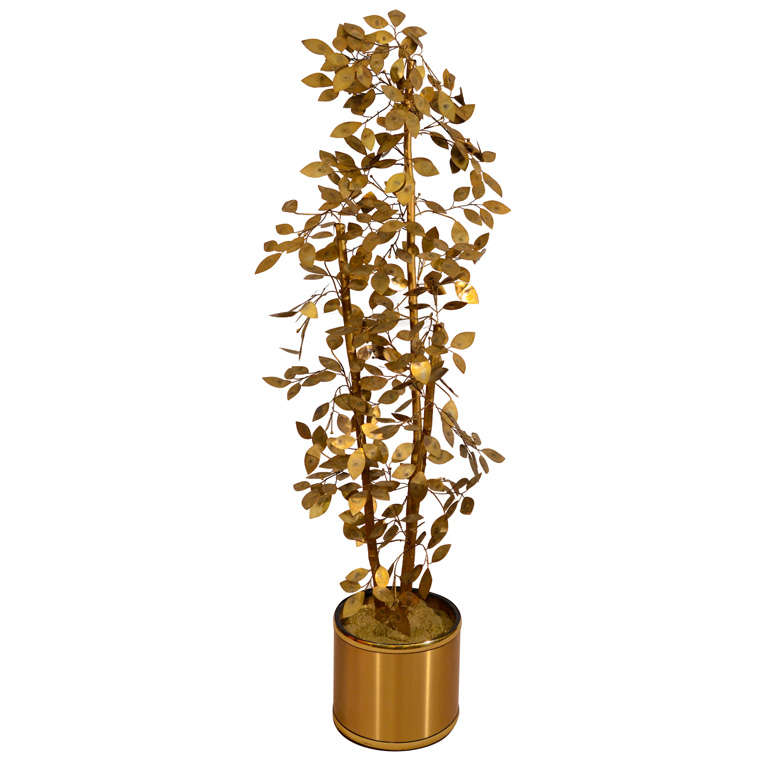 Mid Century Brass "Tree" Sculpture in the Style of Curtis Jere at ...