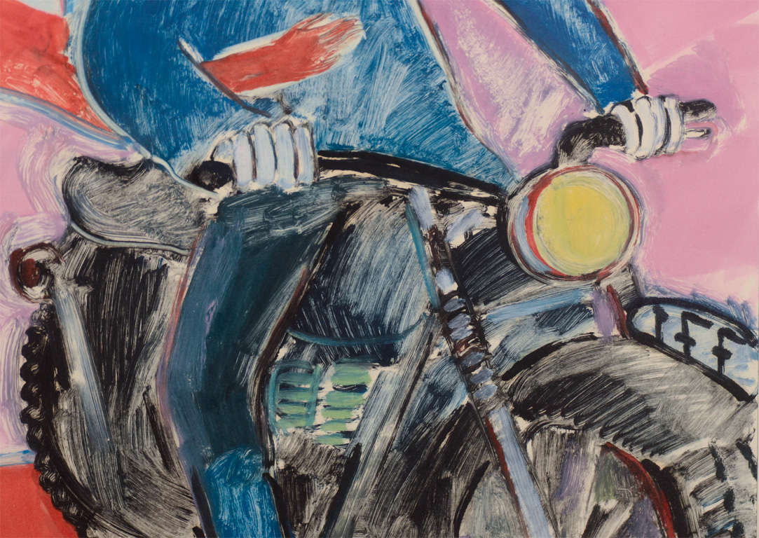 Earl Linderman Original Monotype; "Bike and Tits" 1985 at 1stDibs ...