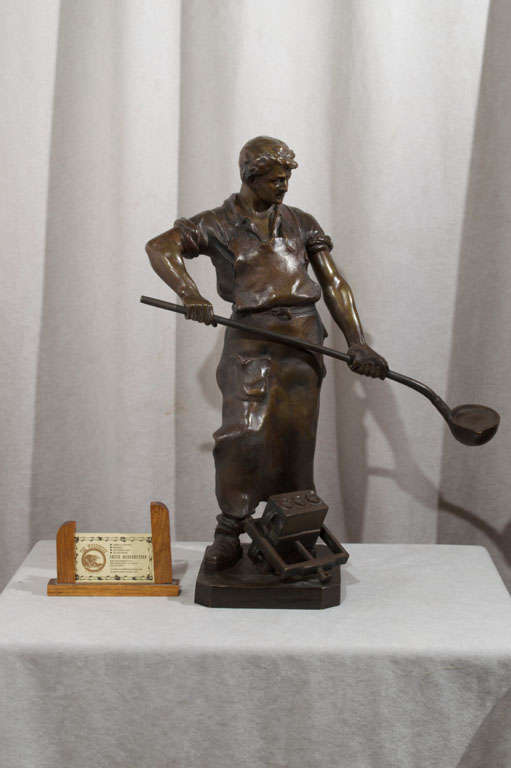 Bronze Statue of Foundry Worker at 1stDibs | bronze workers, still ...