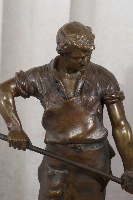 Bronze Statue of Foundry Worker at 1stDibs | bronze workers, still ...