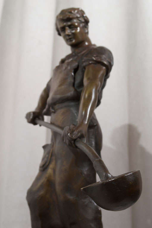 Bronze Statue of Foundry Worker at 1stDibs | bronze workers, still ...