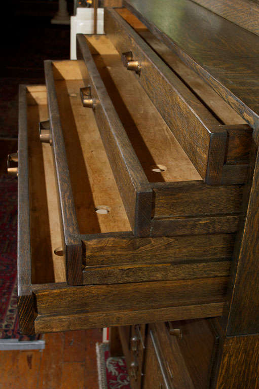 Oak Multi Drawer/Purpose File Cabinet at 1stDibs
