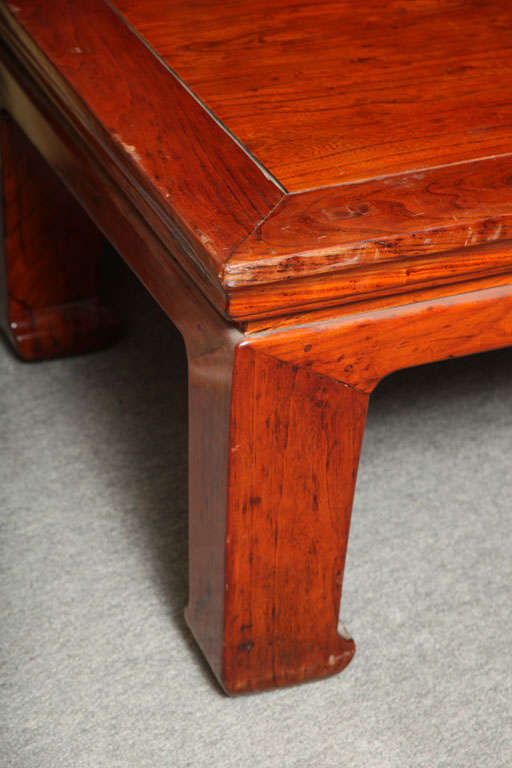 Antique Chinese Red Lacquered Elmwood Bed / Coffee Table from the 19th ...