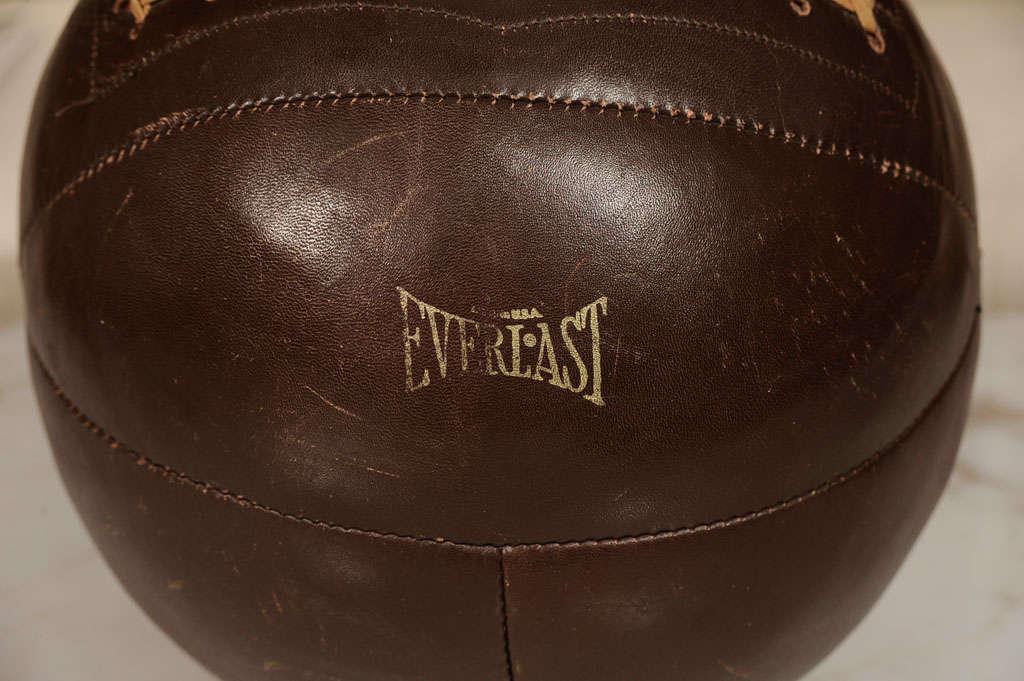 1940s Brown Leather Medicine Ball by Everlast at 1stDibs | everlast ...