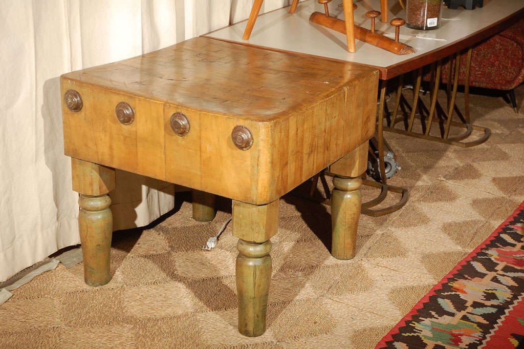 Late 19th Century French Oak Butcher Block Table. at 1stDibs | antique ...