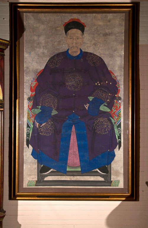 Pair Chinese Ancestral Portraits at 1stDibs