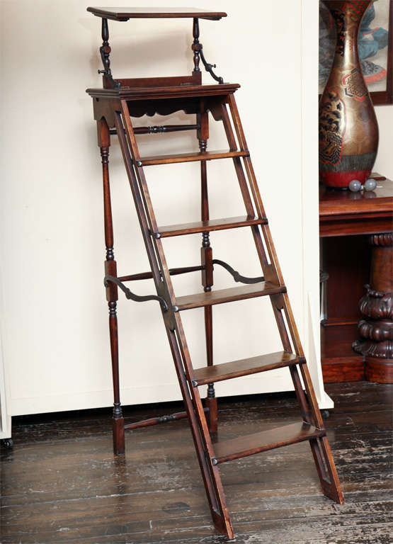 Library Ladder With A Book Rest at 1stDibs