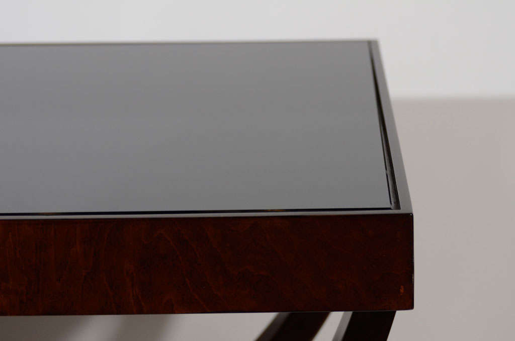 Art Deco Streamline Cocktail Table with "U" Shaped Pedestal Base at 1stDibs