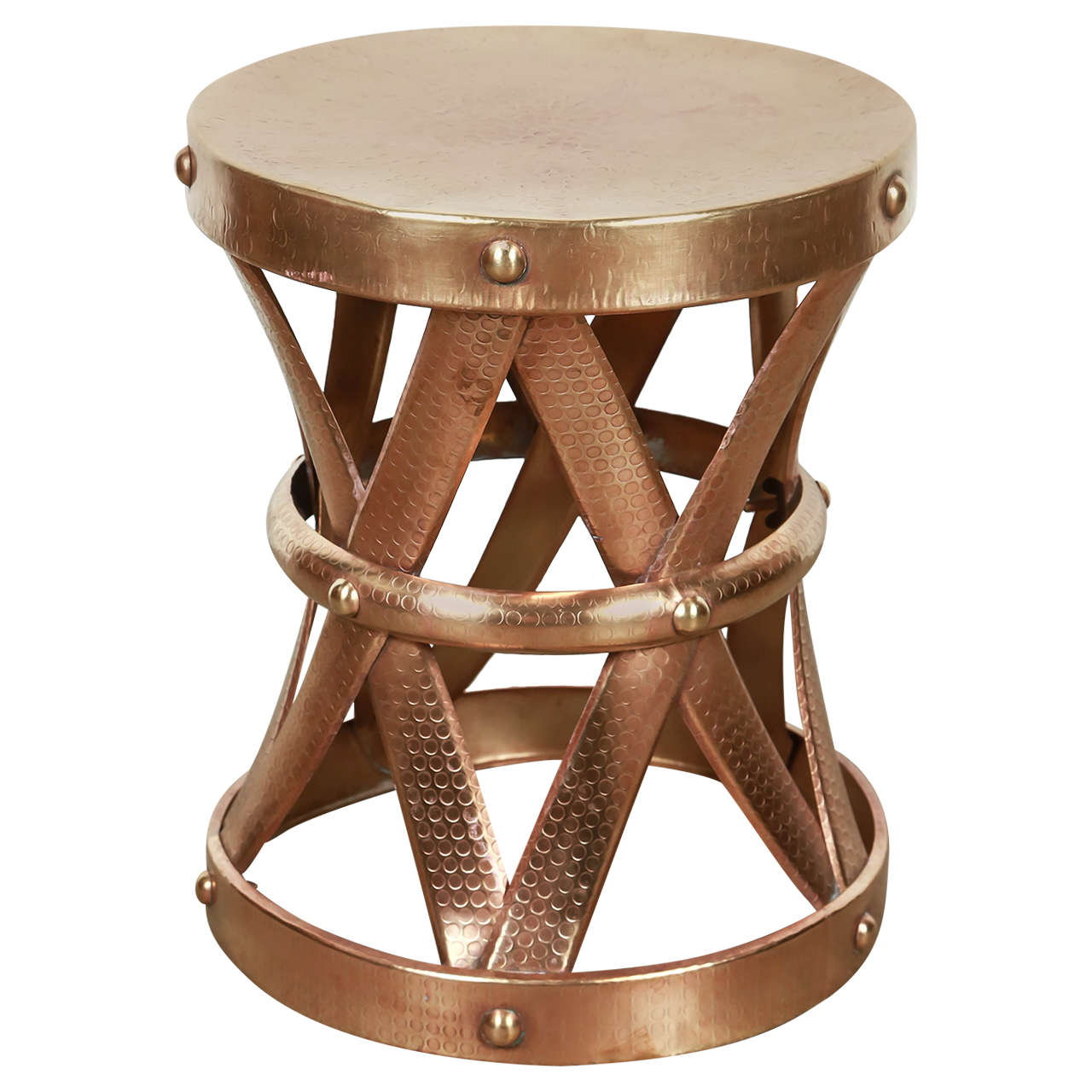 Mid-Century Vintage Polished Brass Stool, 1950s at 1stDibs