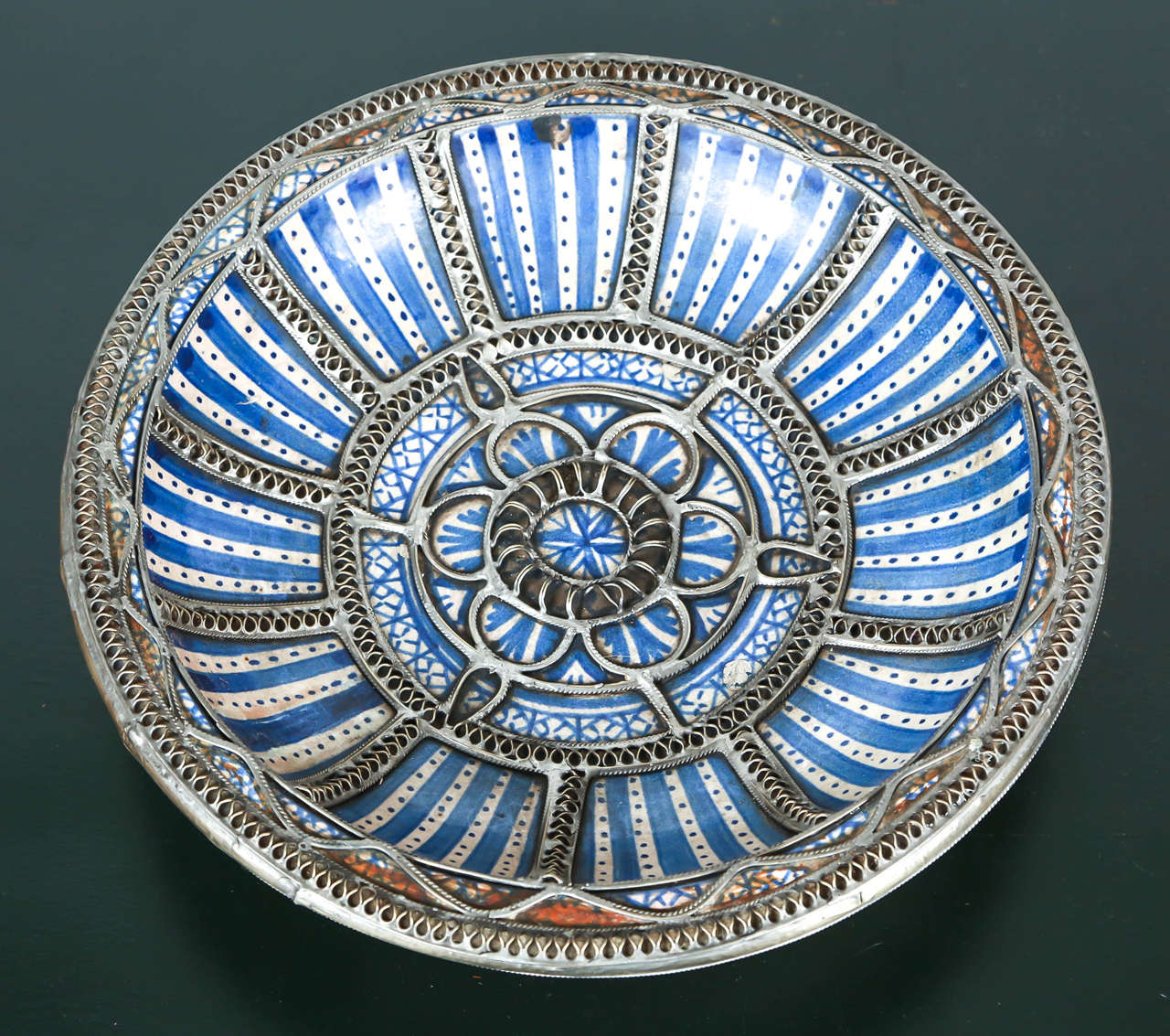 Set of Three Moroccan Ceramic Plates from Fez at 1stDibs