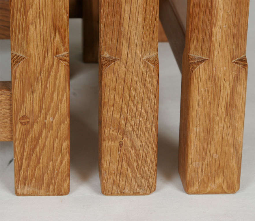 A Robert 'Mouseman' Thompson Oak nest of tables. at 1stDibs