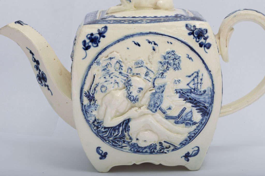 A Rare Creamware Teapot Molded With "Saint Anthony" For Sale at 1stDibs