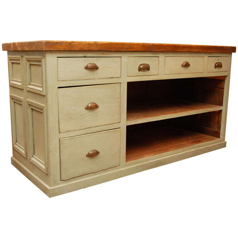 Painted English Counter from General Store at 1stDibs