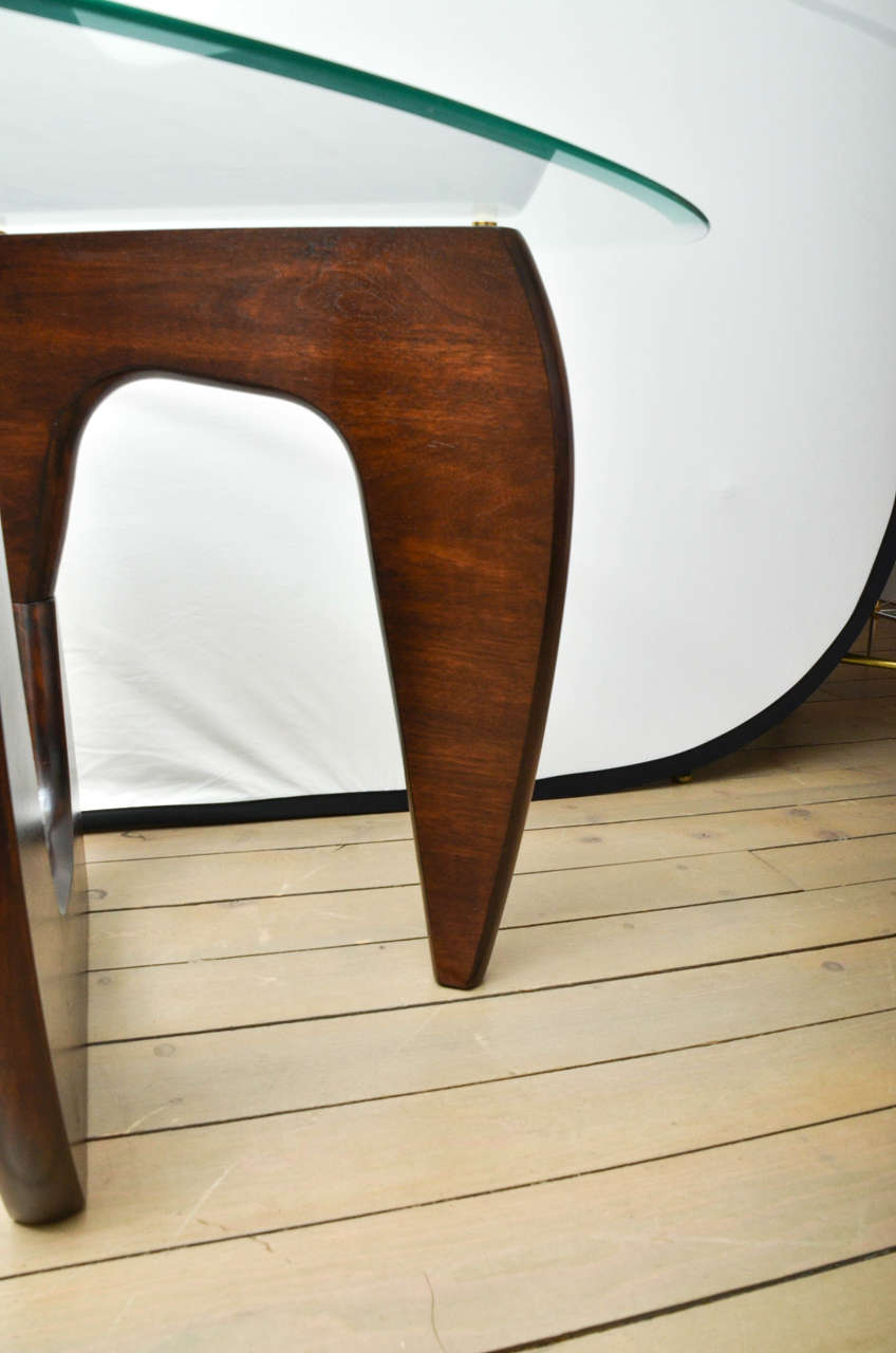 Pair of Wood Base Glass Triangular Top Tables at 1stDibs | noguchi ...