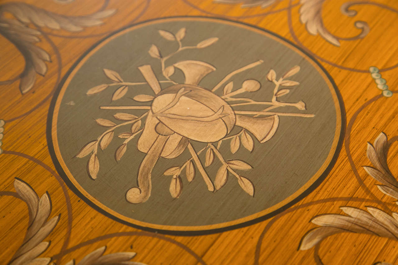 Hand-Painted Round Side Table For Sale at 1stDibs | painted round table ...