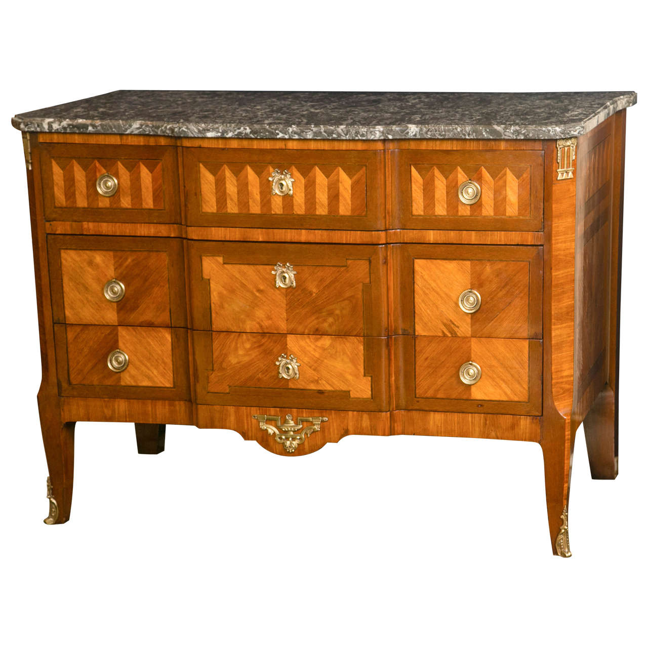Antique French Parquetry Commode in the Neoclassic Manner For Sale at ...