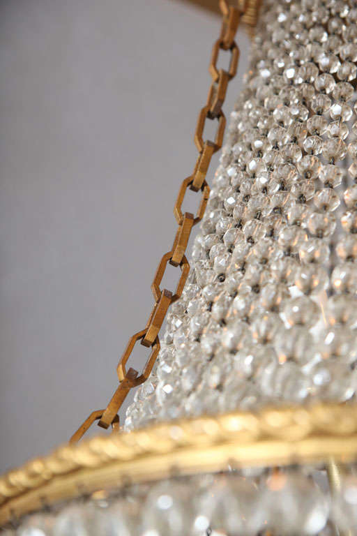 Fine Bronze and Crystal Period Empire Chandelier For Sale at 1stDibs