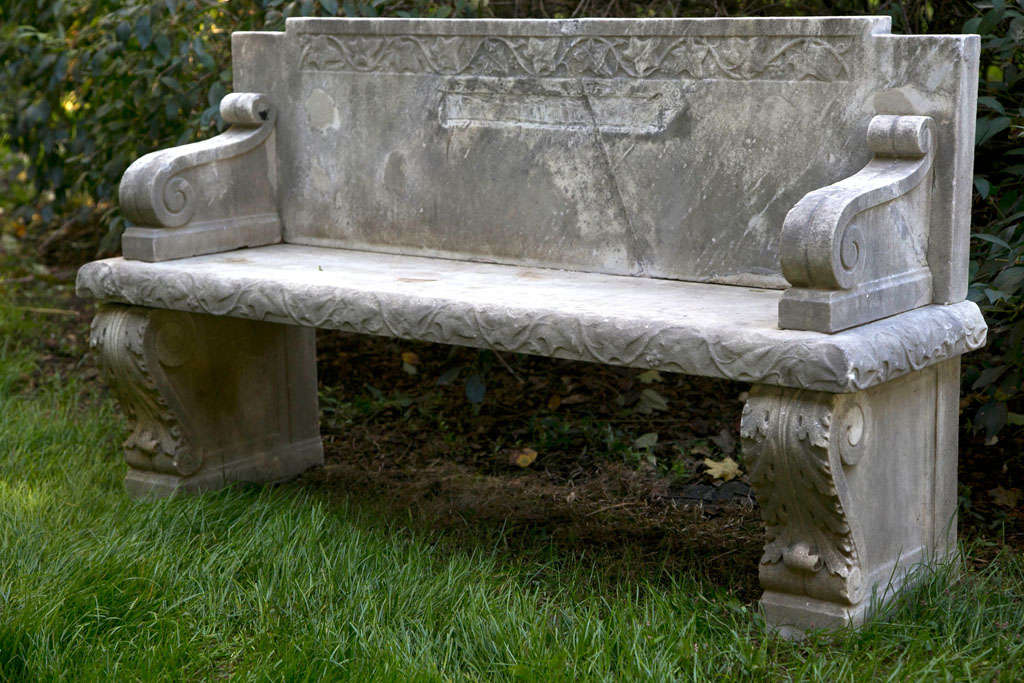 Classical Carved Marble Seat at 1stDibs