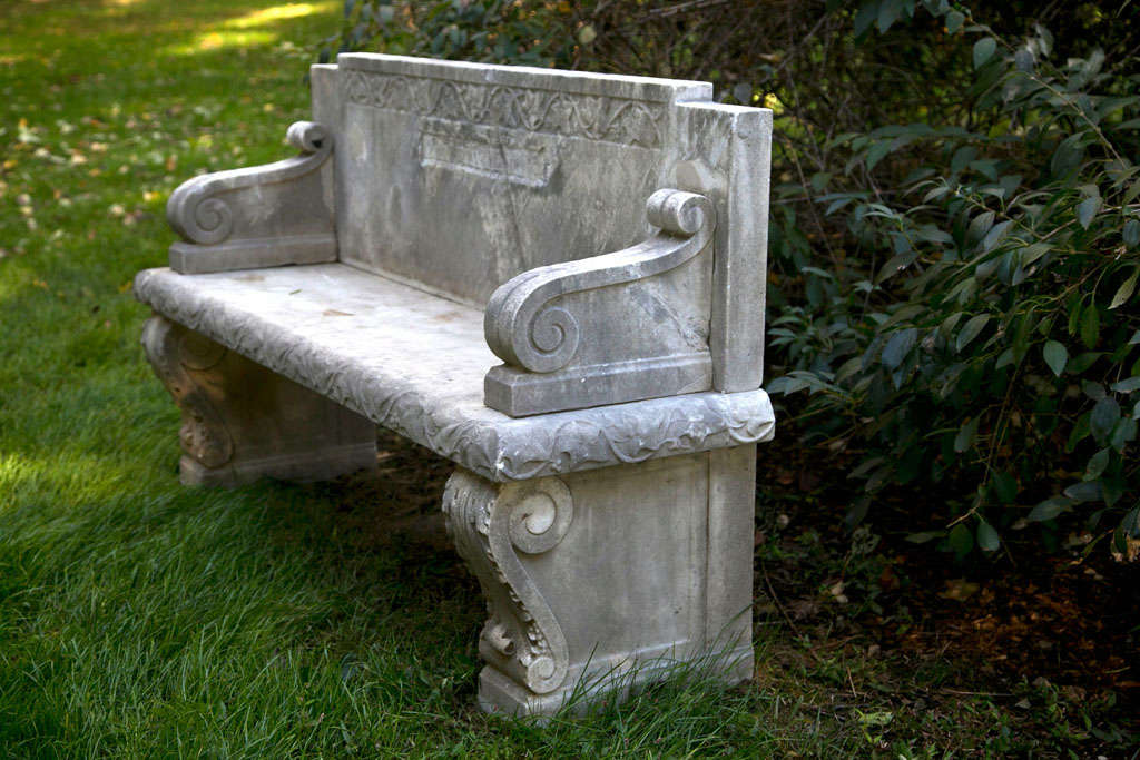 Classical Carved Marble Seat at 1stDibs
