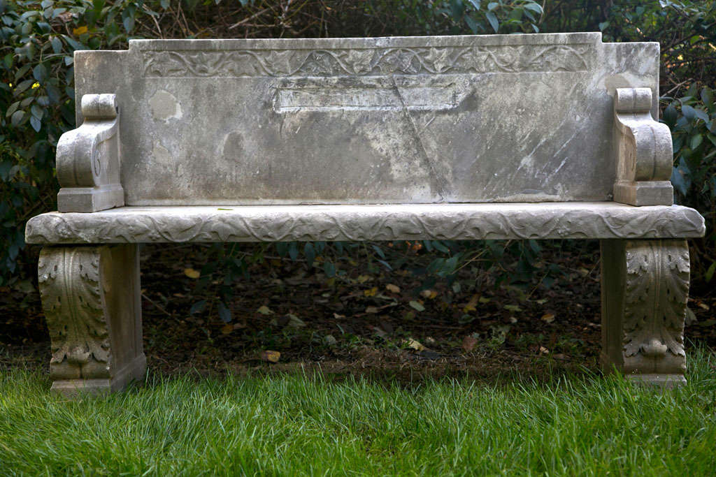 Classical Carved Marble Seat at 1stDibs