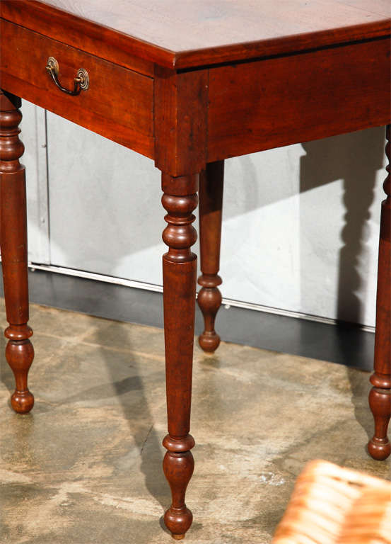 Antique One Drawer Table on Turned Legs For Sale at 1stDibs