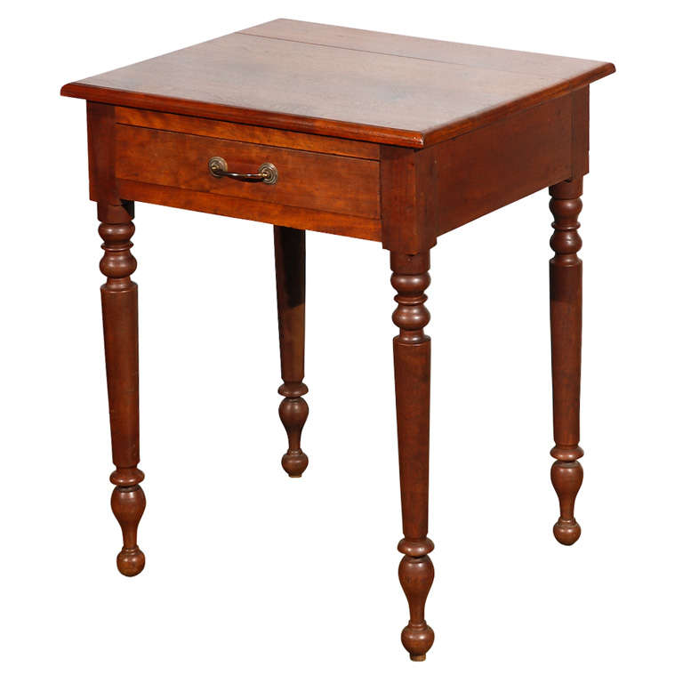 Antique One Drawer Table on Turned Legs For Sale at 1stDibs