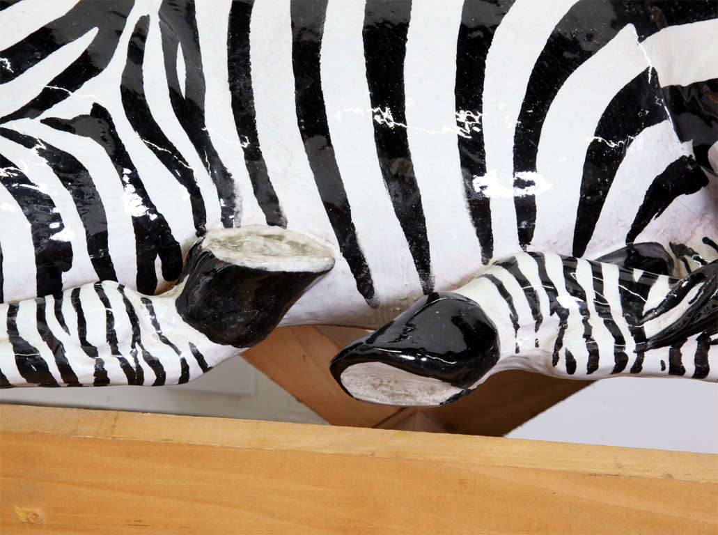 Large Ceramic Zebra Figure at 1stDibs | ceramic zebra statue, ceramic ...