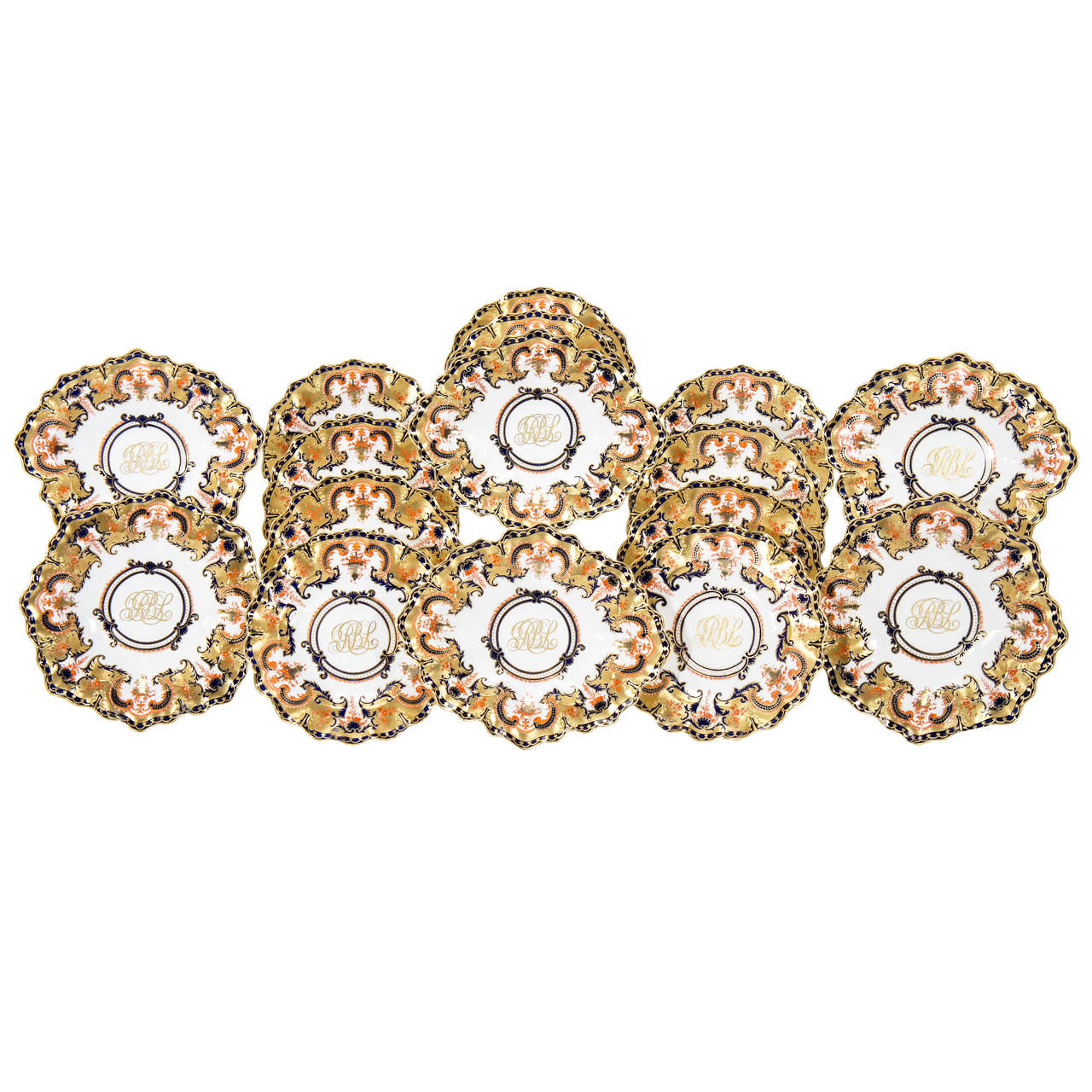 Antique English Royal Crown Derby Tea Set on Tray, Imari Pattern, 19th ...