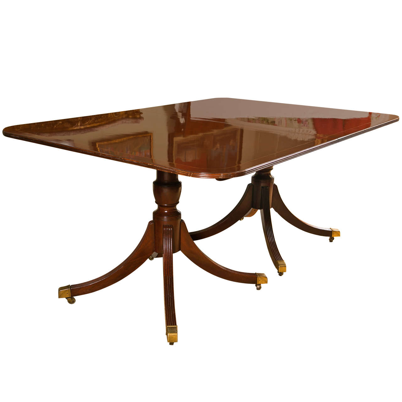 Regency Style Mahogany 2-Leaf Dining Table by Baker at 1stDibs