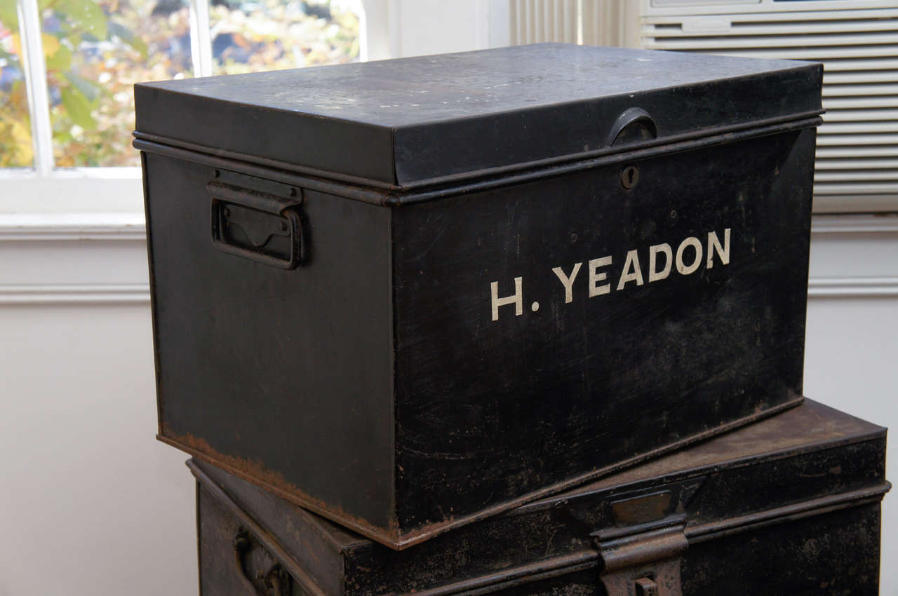 Collection of English Metal Deed Boxes at 1stDibs