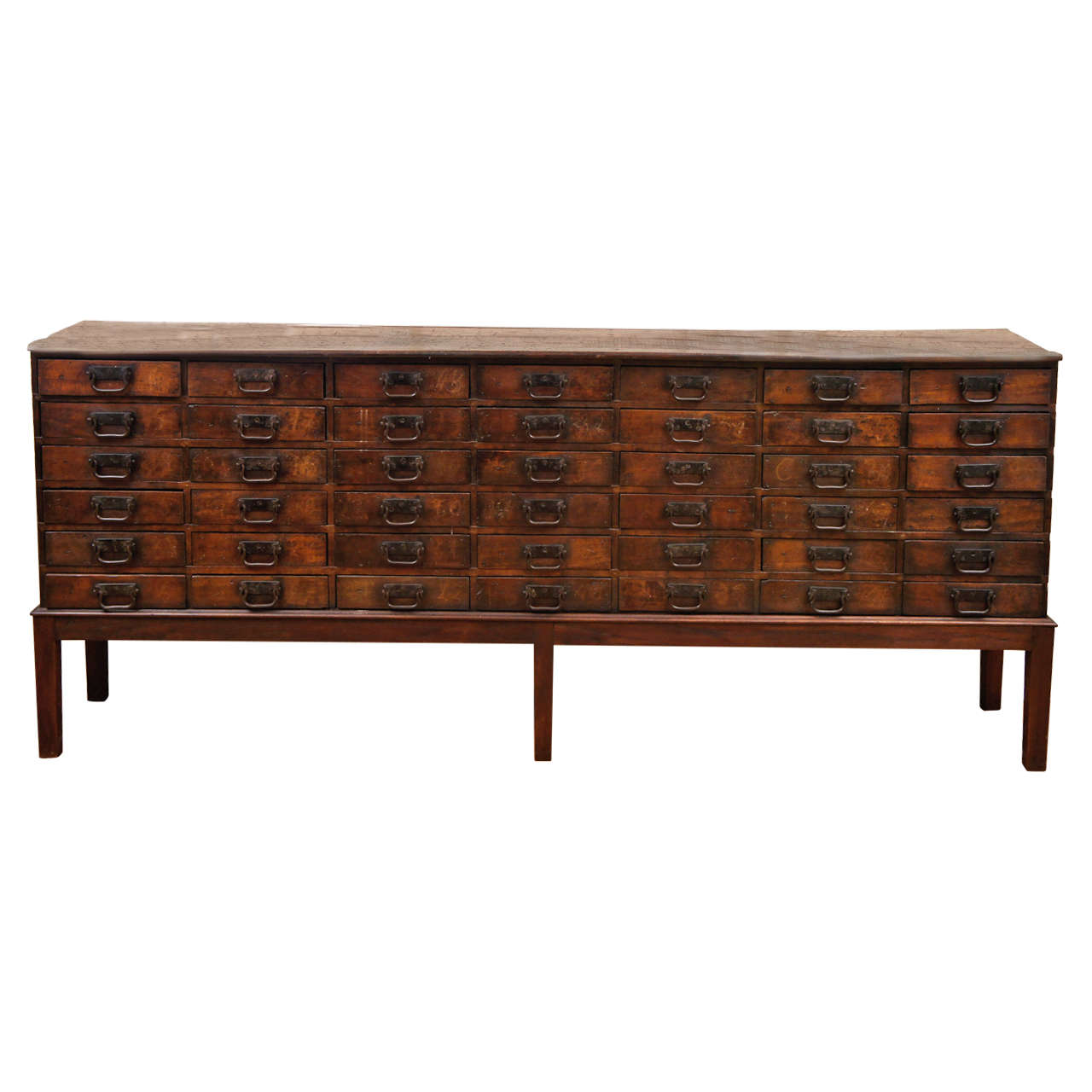 English 42 Drawer Hardware Store Counter at 1stDibs