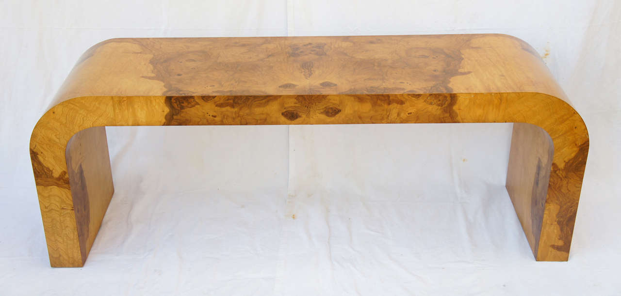 1970's Burl Wood Waterfall Sofa Table at 1stDibs | burl wood waterfall ...