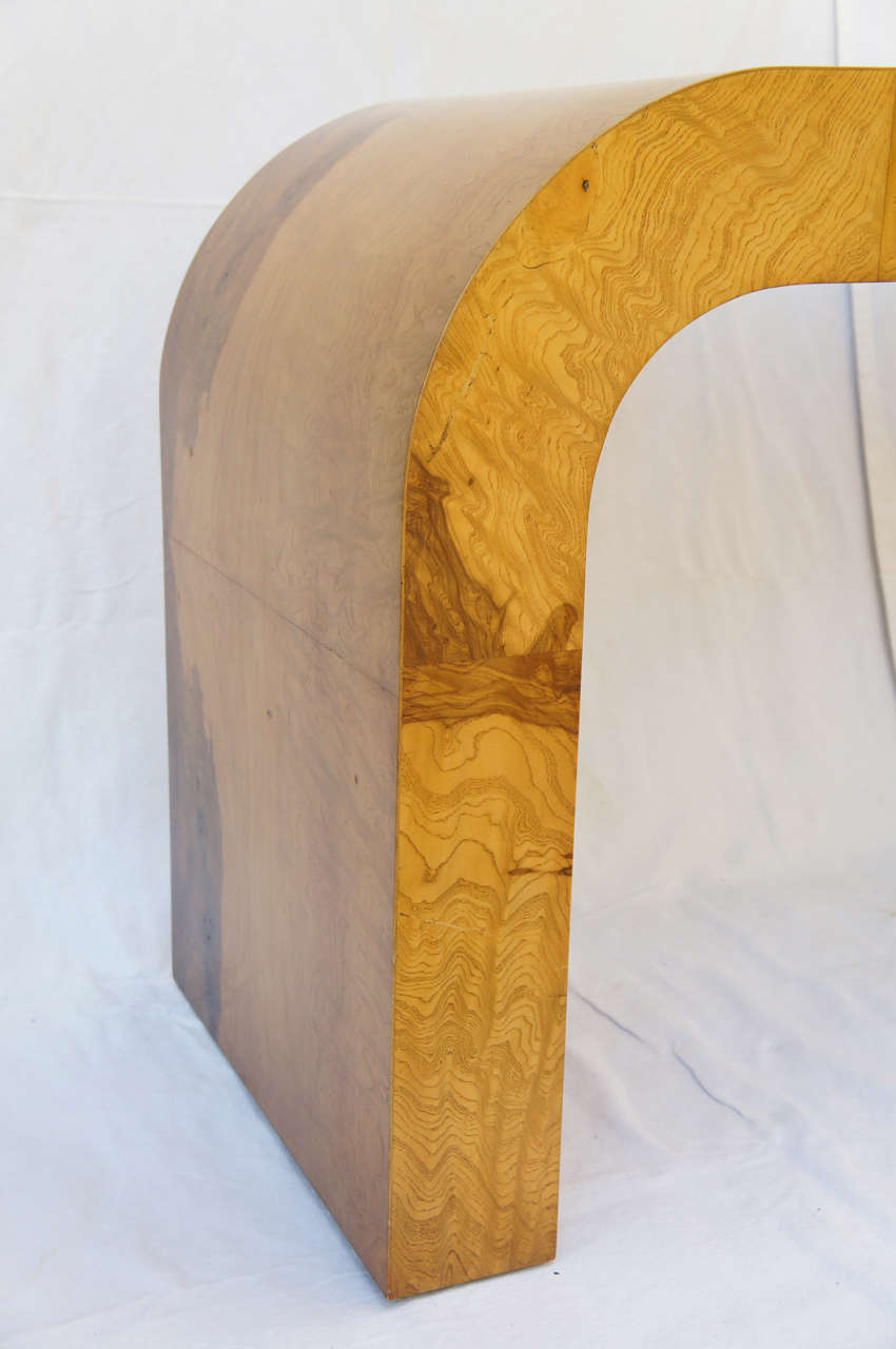 1970's Burl Wood Waterfall Sofa Table at 1stDibs | burl wood waterfall ...