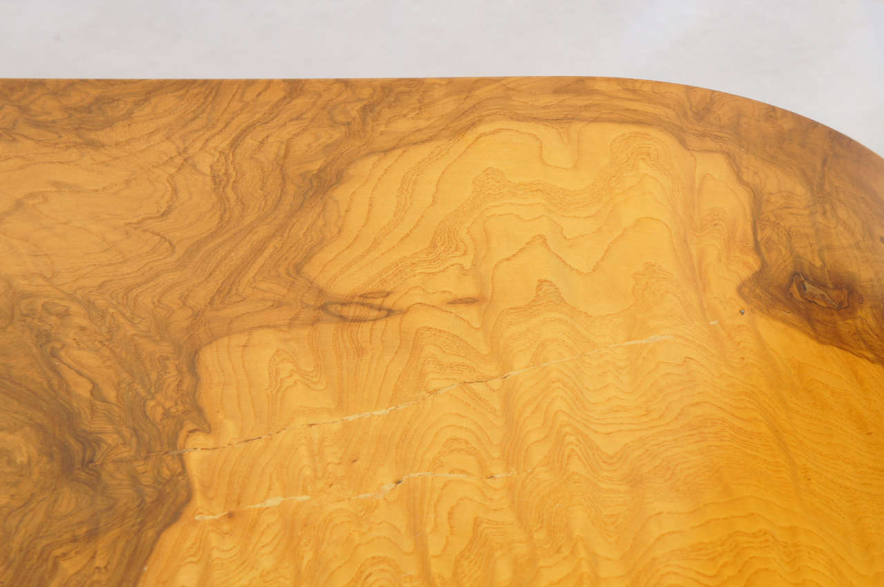 1970's Burl Wood Waterfall Sofa Table at 1stDibs | burl wood waterfall ...