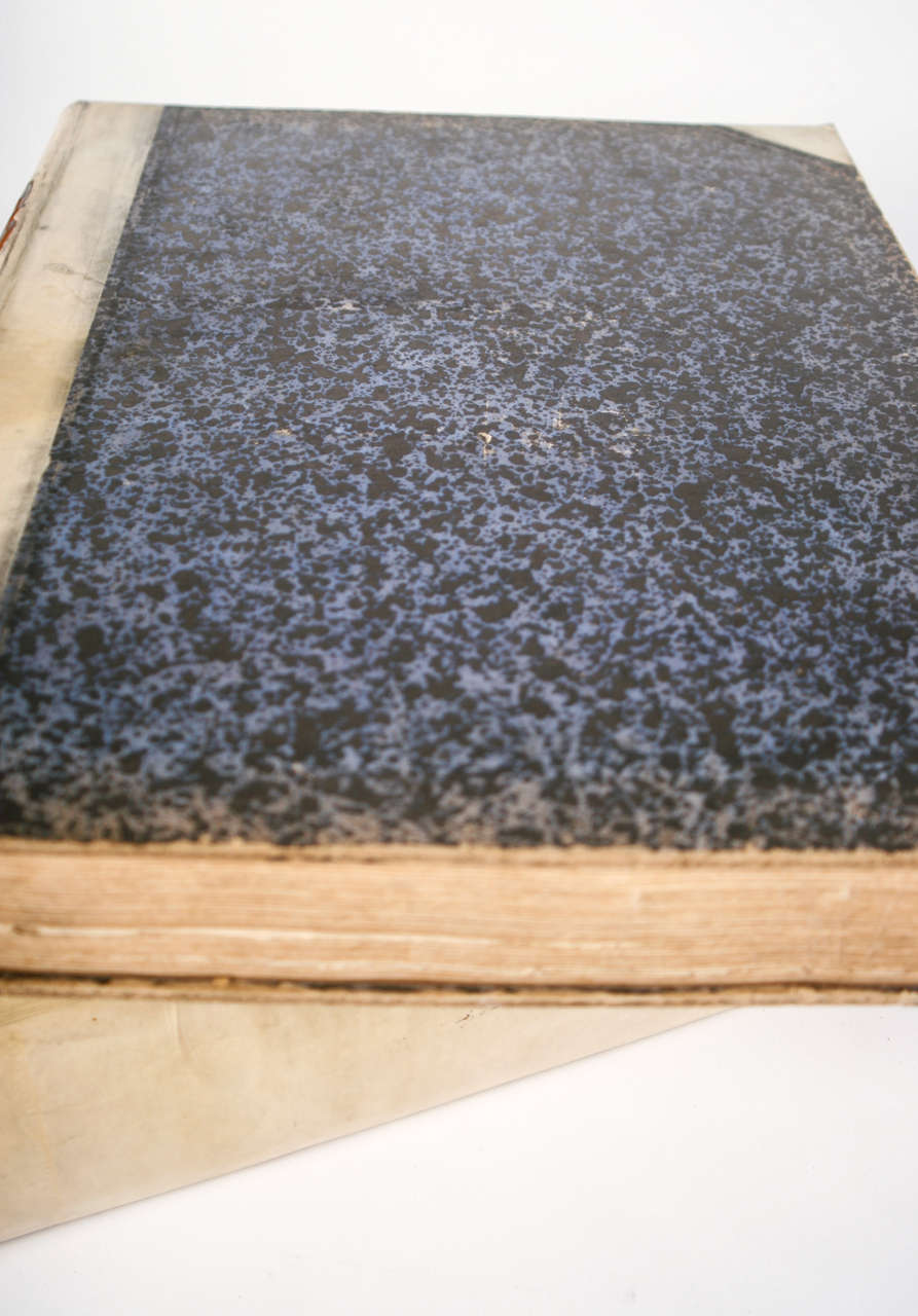 18th Century Large Vellum Books in a Three Volume Set For Sale at 1stDibs