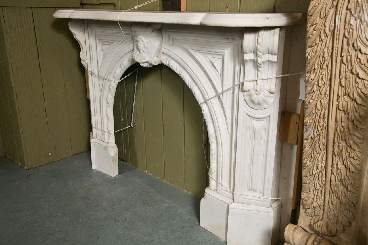 Victorian White Marble Arched Mantel at 1stDibs | white marble mantel ...