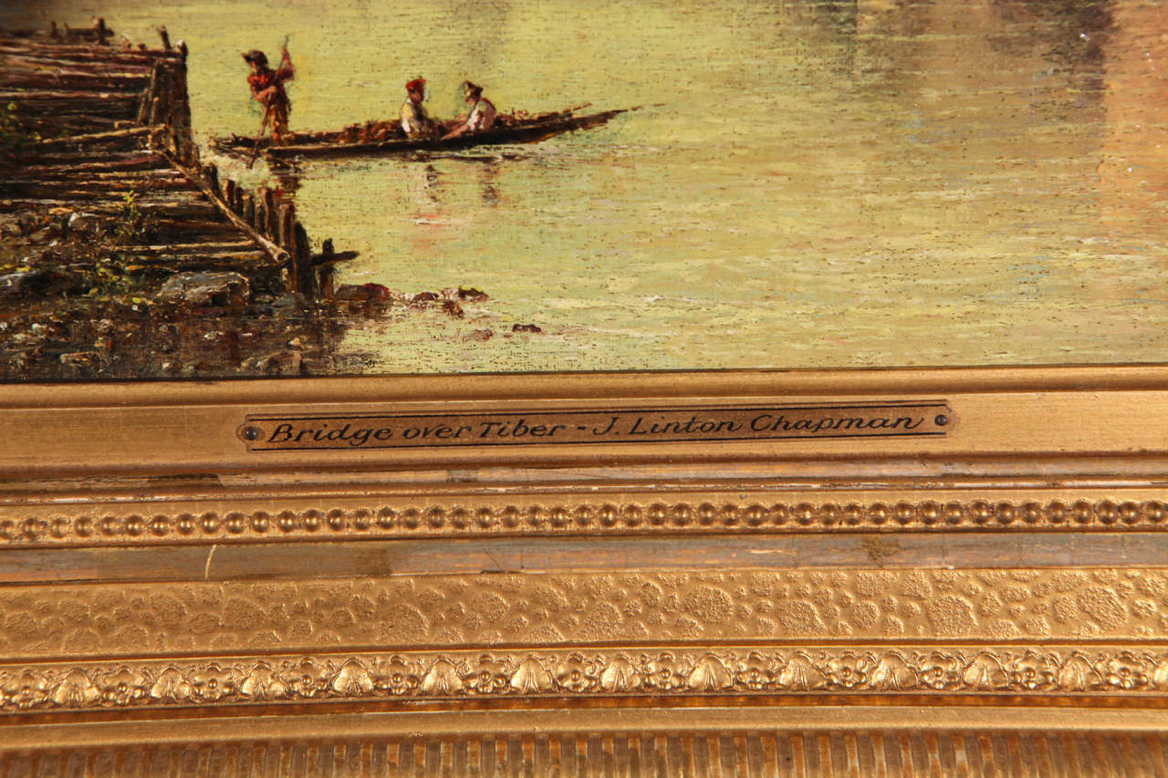 Late 19th C Oil Painting by John Linton Chapman of Castel Sant' Angelo ...