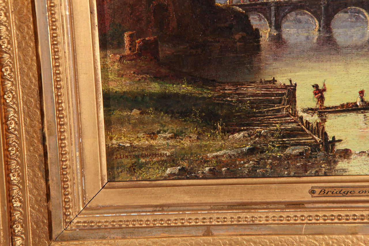 Late 19th C Oil Painting by John Linton Chapman of Castel Sant' Angelo ...