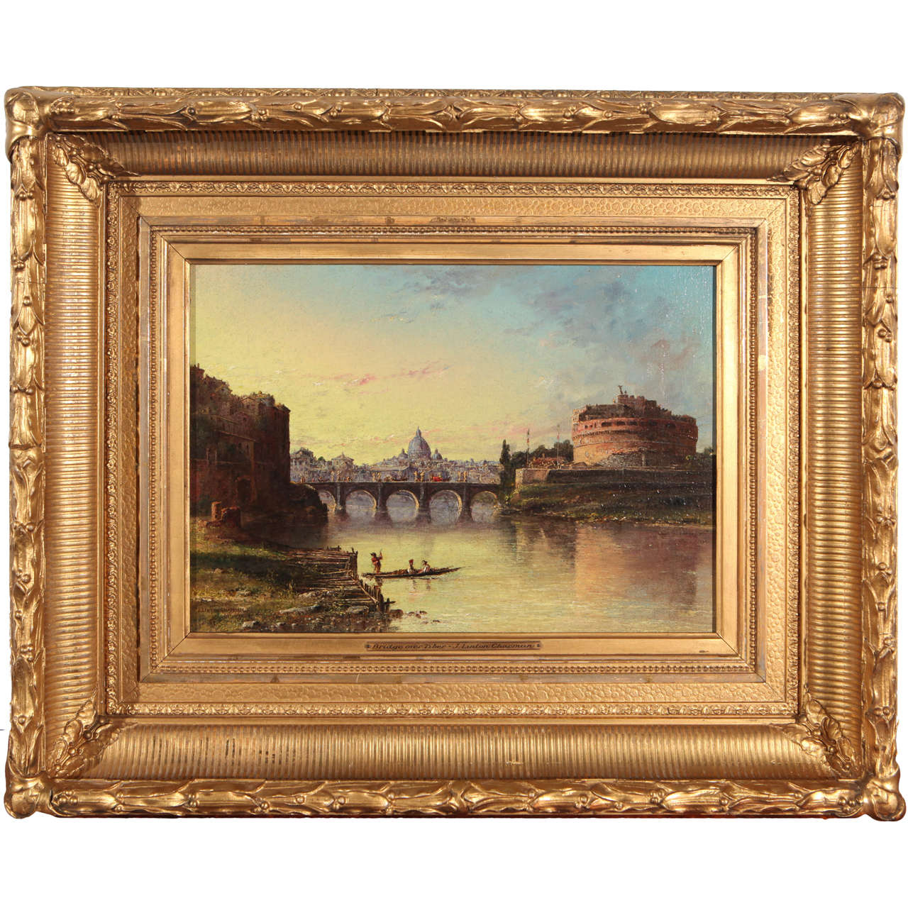 Late 19th C Oil Painting by John Linton Chapman of Castel Sant' Angelo ...