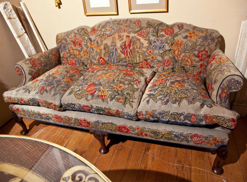 English Victorian Style Needlepoint Sofa at 1stDibs | couch english ...